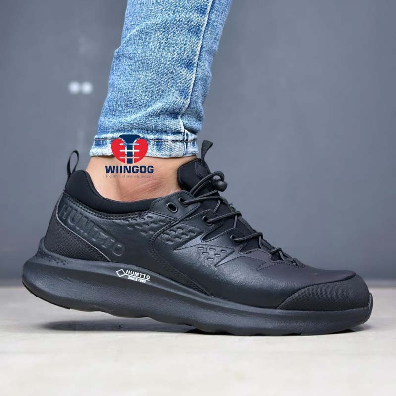 کفش اسپرت کتونی چرم هامتو اورجینال مردانه مشکی کد 11059 - کتونی وینگوگ
